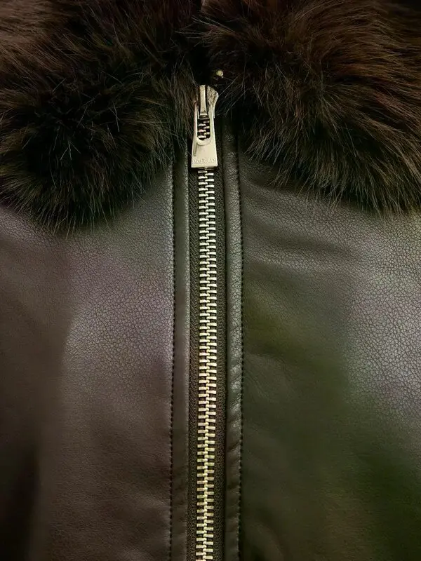 MORGAN Fur Collar Zip Jacket