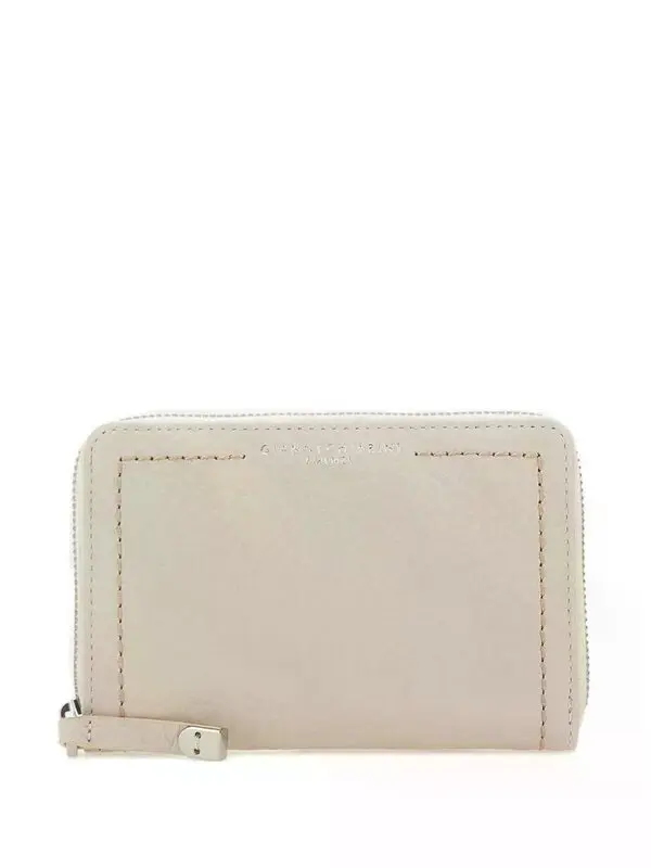 GIANNI CHIARINI Bubble Zip Maxi-grain Leather Wallet - White