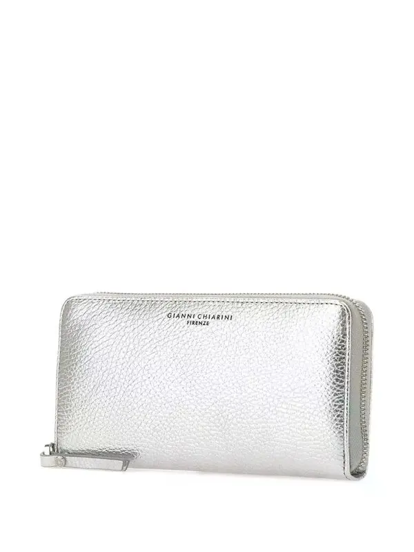GIANNI CHIARINI Pebbled Laminated Zip Wallet