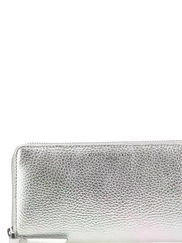 GIANNI CHIARINI Pebbled Laminated Zip Wallet