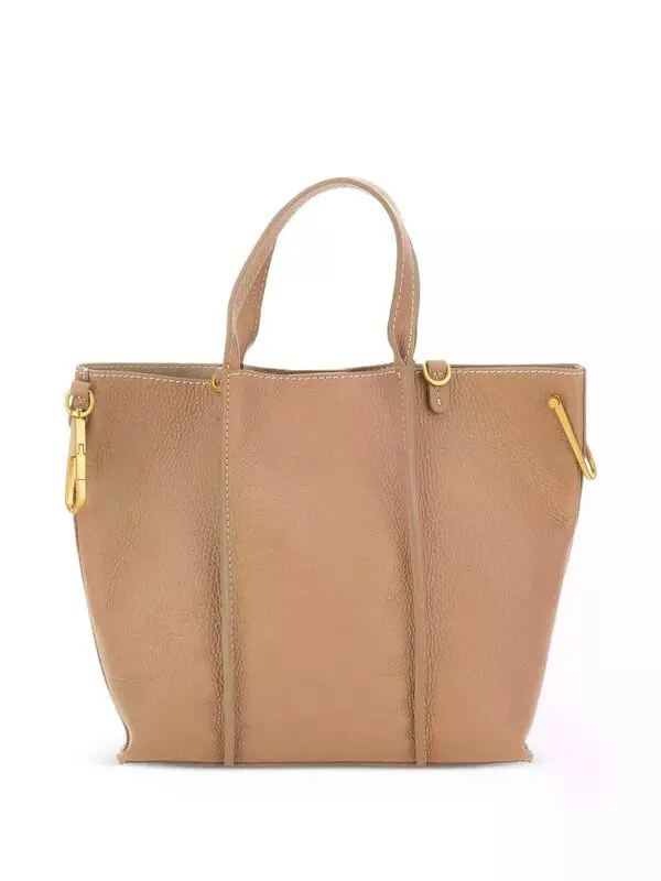 GIANNI CHIARINI Zahara Ribbed Grained Leather Tote Bag - Neutrals