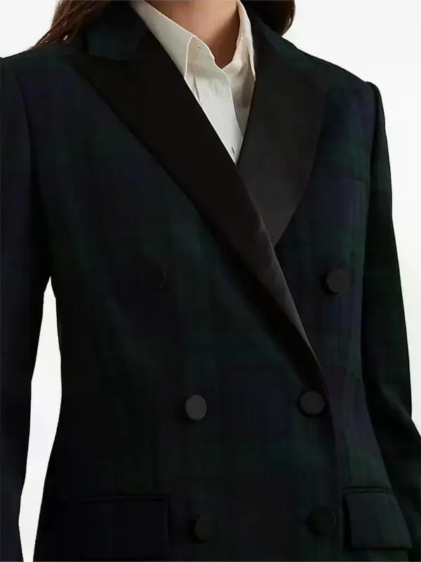 Ralph Lauren Checked Double-breasted Blazer - Green