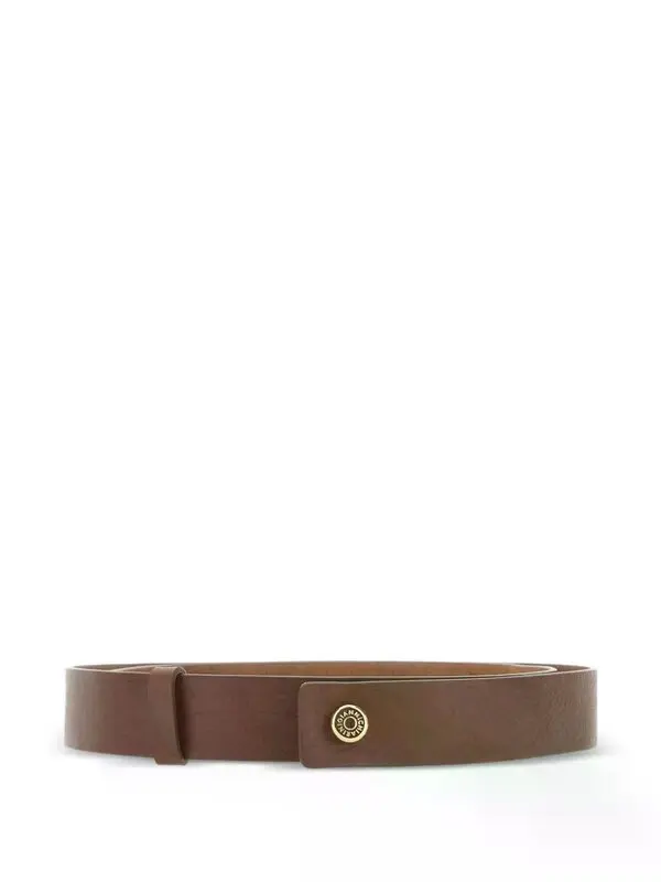 GIANNI CHIARINI Hammered Button Leather Belt - Brown