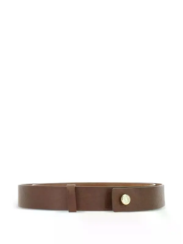 GIANNI CHIARINI Hammered Button Leather Belt - Brown