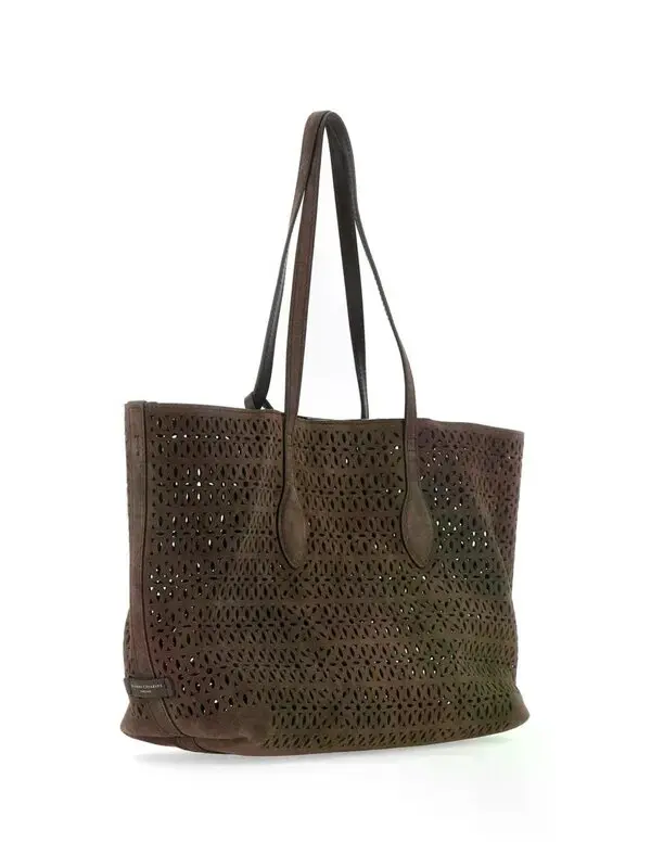 GIANNI CHIARINI Mashup Laser-cut Shoulder Bag - Brown