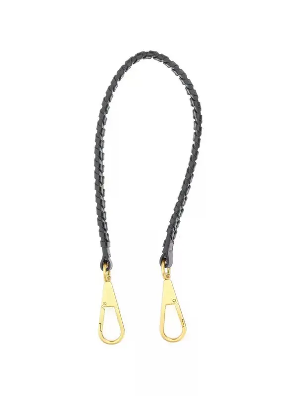 GIANNI CHIARINI Braided Leather Shoulder Strap - Black