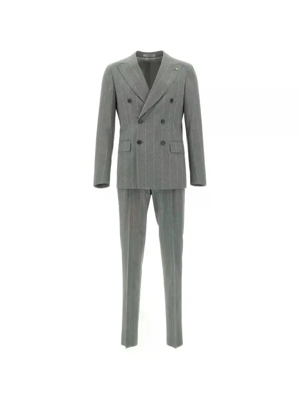Corneliani Pinstripe Double-breasted Suit - Grey