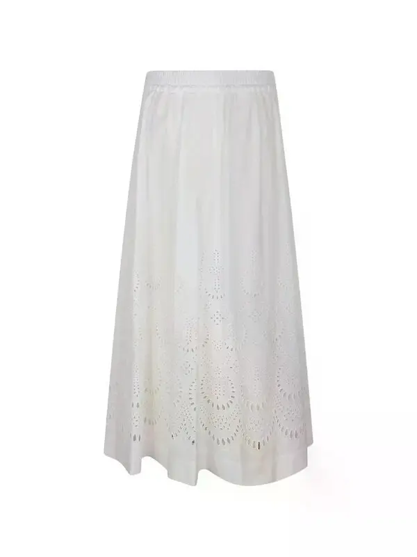P.a.r.o.s.h Eyelet A-line Skirt - White