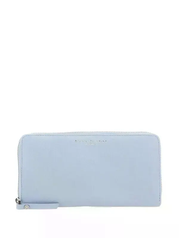 GIANNI CHIARINI Grain Zip Leather Wallet - Blue