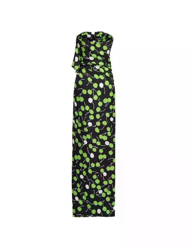 Saint Laurent Strapless Silk Maxi Dress