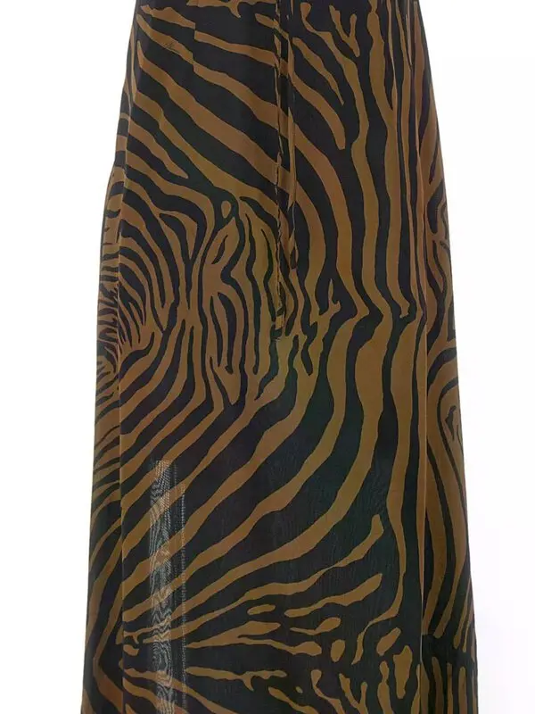 Blumarine Zebra-print Draped Maxi Dress