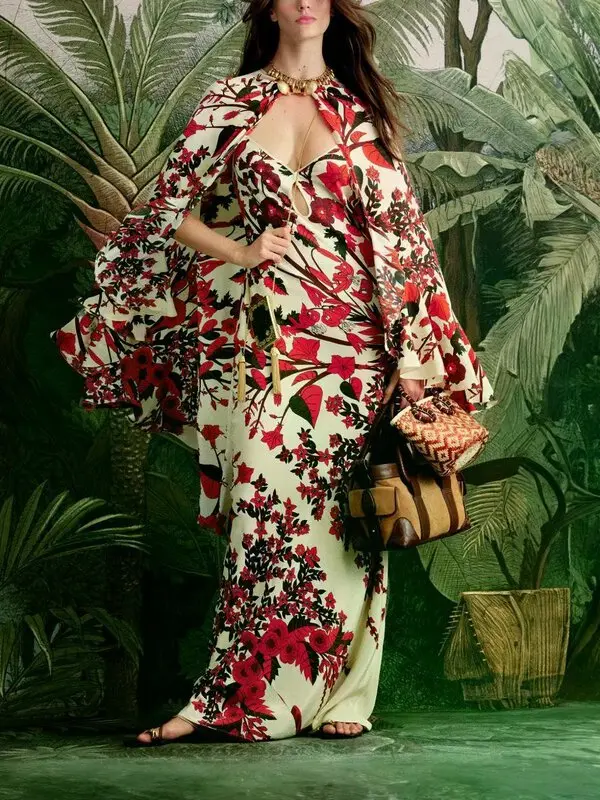 Johanna Ortiz Dream Orchard Floral-pattern Cape