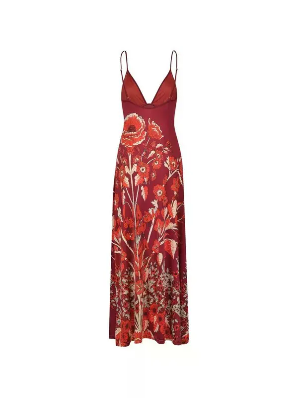 Johanna Ortiz Sendero De Astromelias Maxi Dress - Red