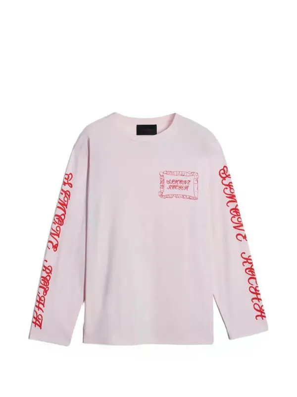 Simone Rocha Pillowcase Logo-print Long-sleeved T-shirt - Pink