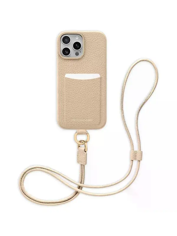 MAISON DE SABRE Sling Leather Iphone 16 Pro Max Phone Case - Neutrals