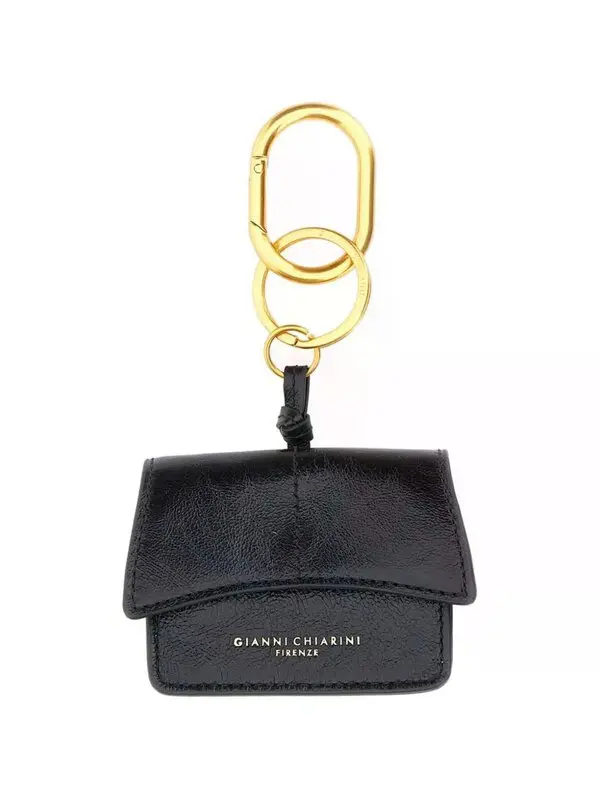 GIANNI CHIARINI Knot Leather Keyring - Black