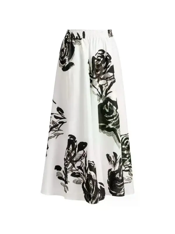 Liviana Conti Indira Floral-print Maxi Skirt - White