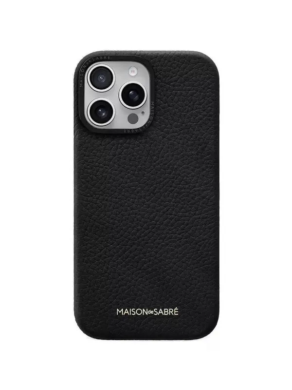 MAISON DE SABRE Leather Iphone 16 Pro Max Phone Case - Black