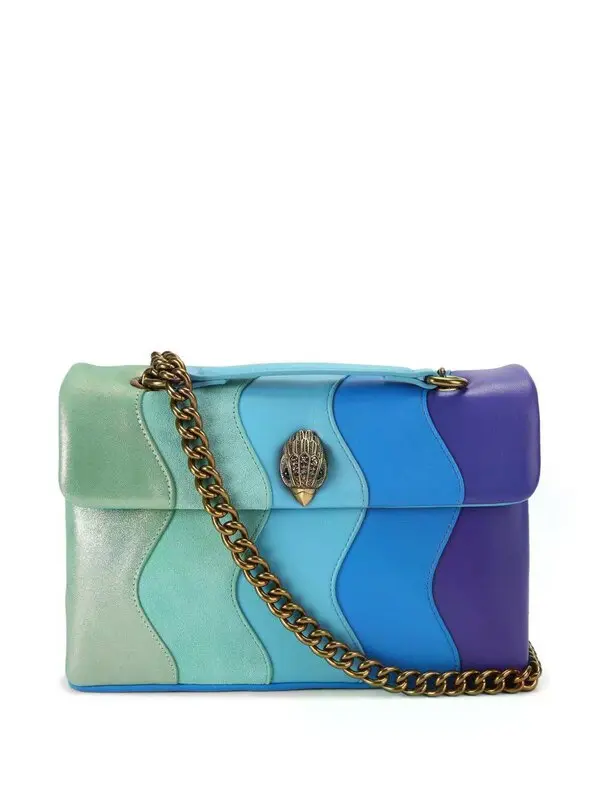 Kurt Geiger Kensington Waved Eagle Leather Shoulder Bag - Blue