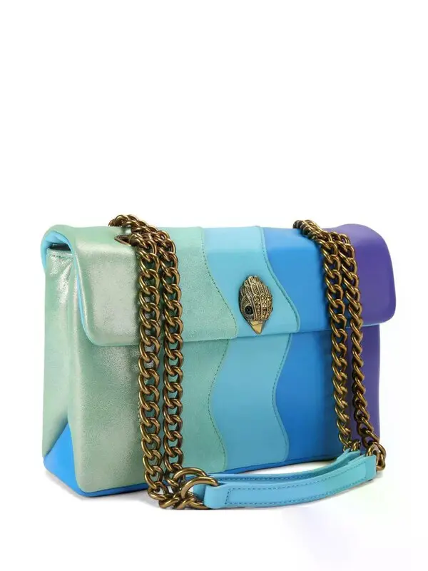 Kurt Geiger Kensington Waved Eagle Leather Shoulder Bag - Blue