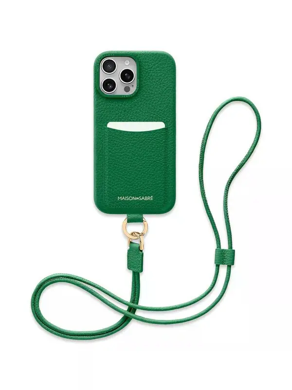 MAISON DE SABRE Sling Leather Iphone 16 Pro Max Phone Case - Green