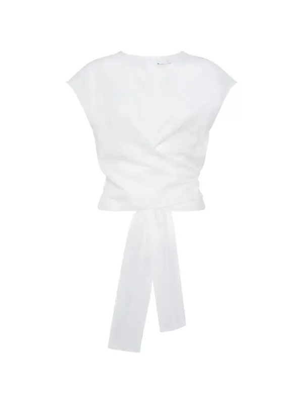 TELA Tied-waist Top - White