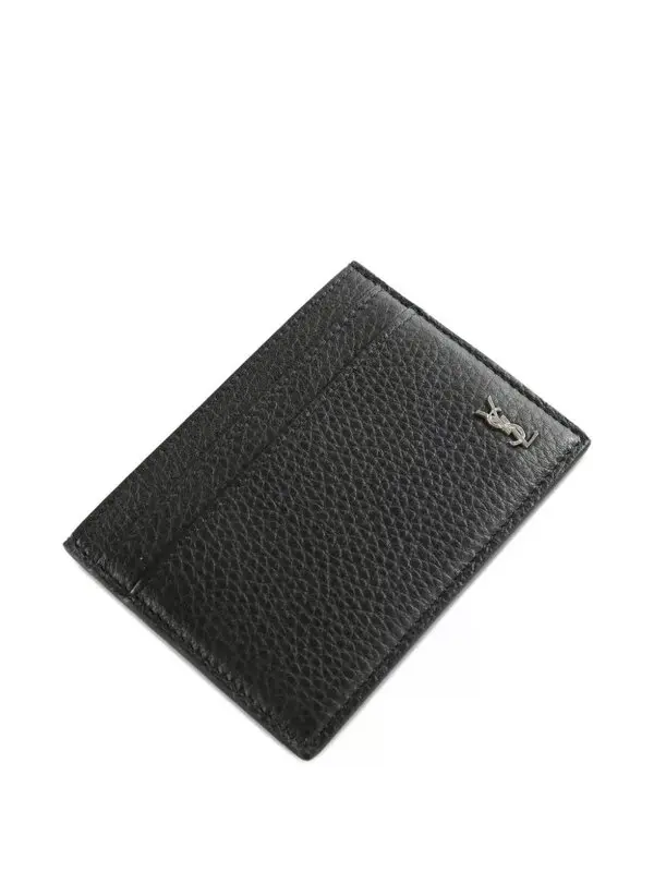 Saint Laurent Cassandre-appliqué Cardholder - Black