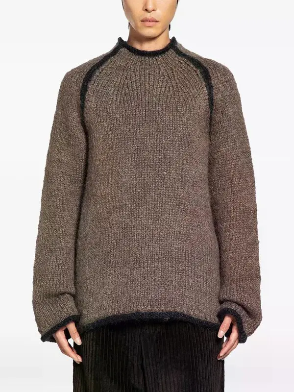 Our Legacy Rider Contrasting-trim Sweater - Brown