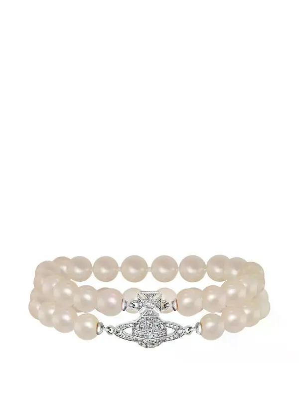 VIVIENNE WESTWOOD Graziella Pearl Embellished Bracelet - Silver