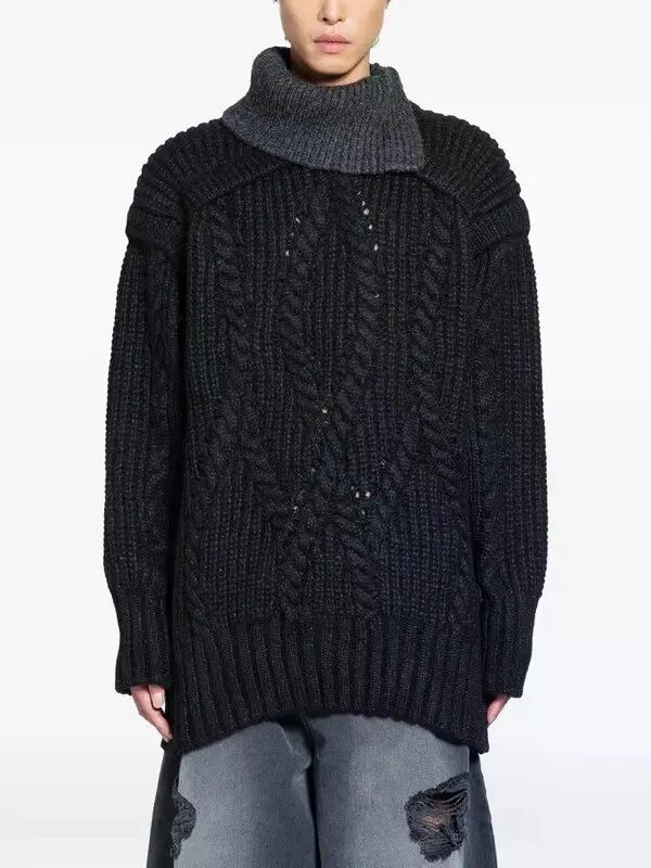 Simone Rocha Contrast High-neck Knit Jumper - Black