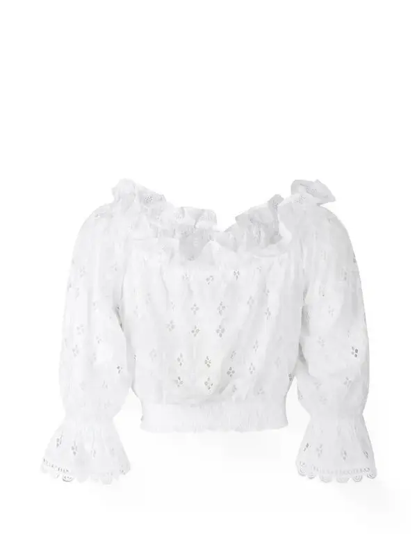 Temptation Positano Ruffled-detail Blouse - White