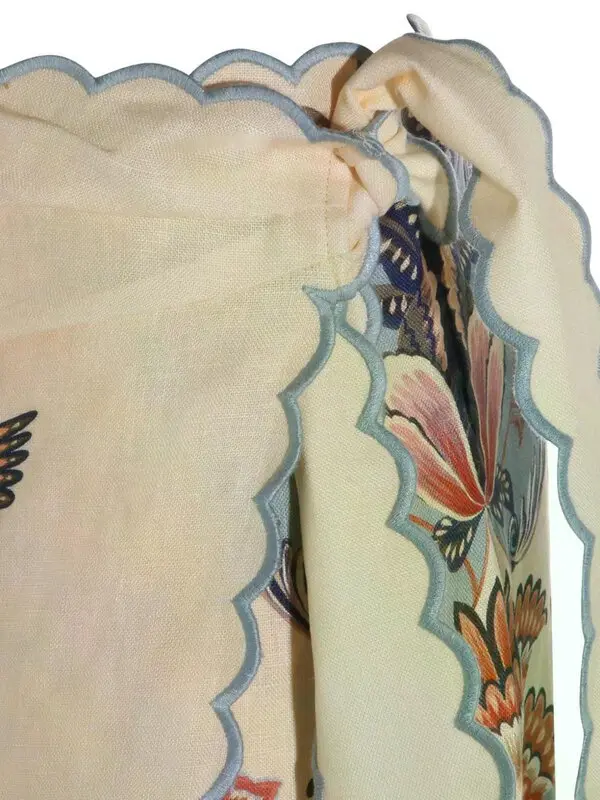 Farm Rio Scalloped-edge Floral-print Skirt