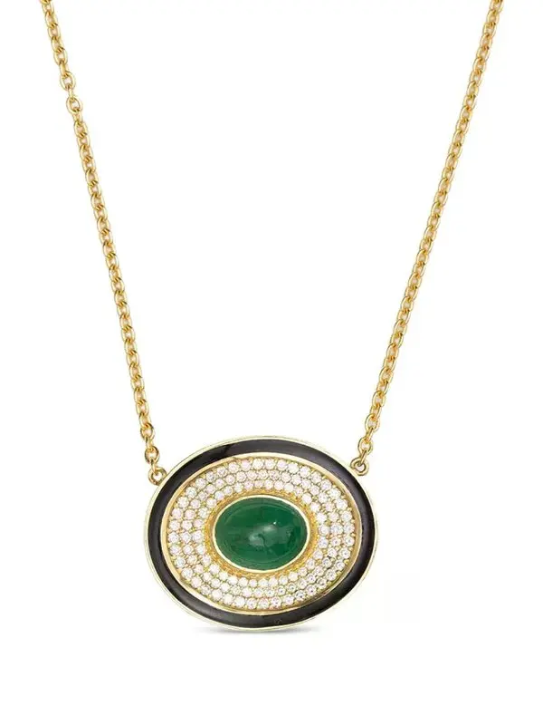 JENNA BLAKE Diamond Emerald Necklace - Gold