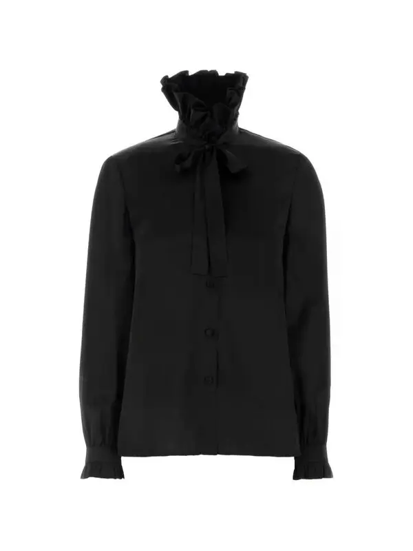 Gucci Ruffled-neck Blouse - Black