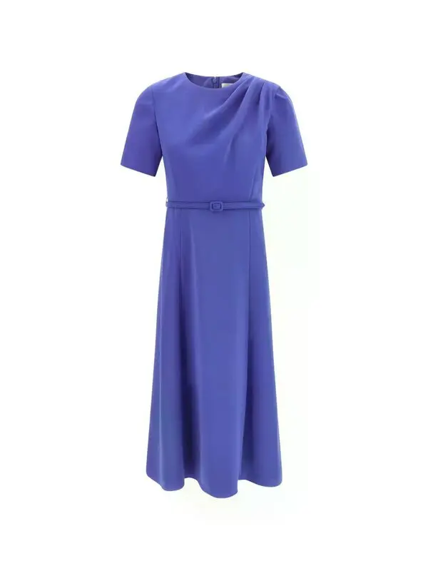 Carolina Herrera Draped Crewneck Dress - Blue