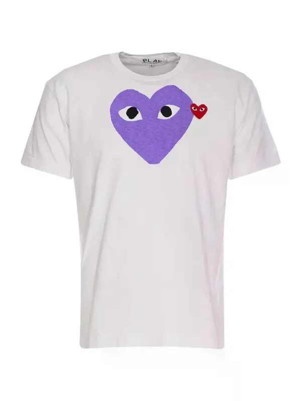 Play Comme Des Garcon Heart-print T-shirt - White