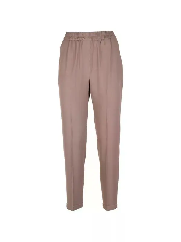 VIA MASINI 80 Elastic-waistband Trousers - Neutrals
