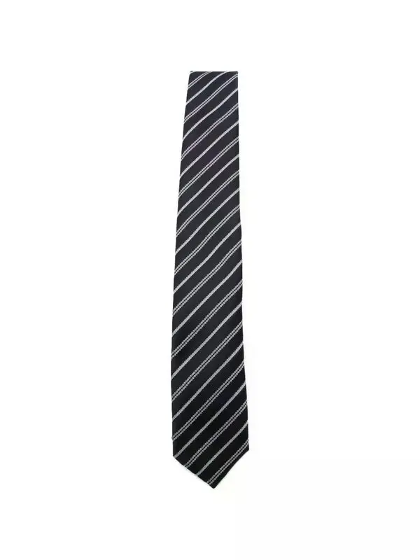 Canali Striped Tie - Black