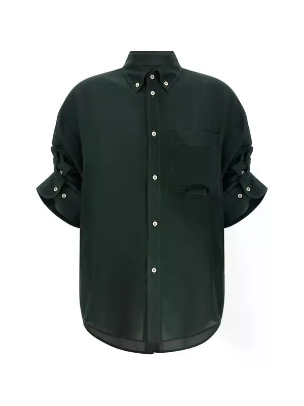MAISON JEJIA Buba Contrast-stitching Button-up Shirt - Green