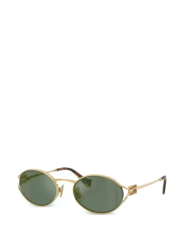 Miu Miu Cut-out Round-frame Sunglasses - Gold