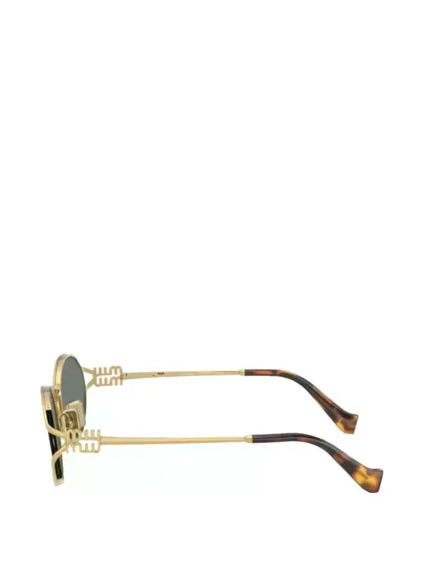 Miu Miu Cut-out Round-frame Sunglasses - Gold