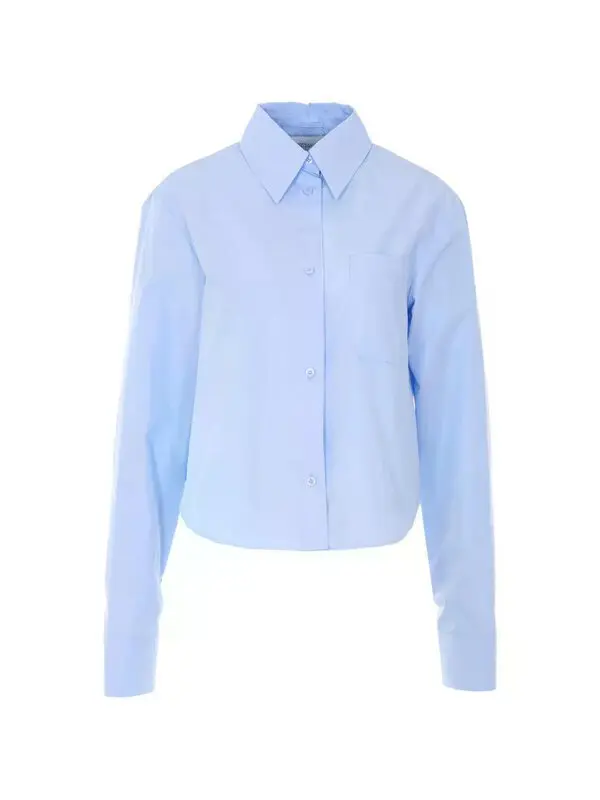 Sportmax Pleated Cotton Shirt - Blue