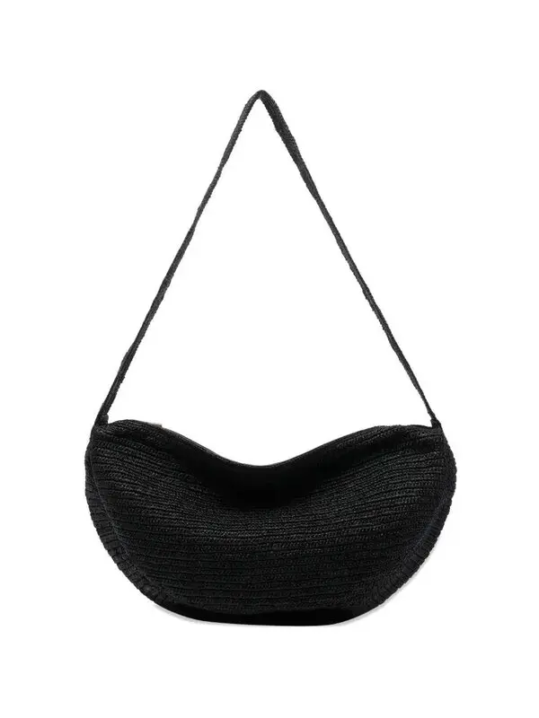 IBELIV Clip Raffia Shoulder Bag - Black