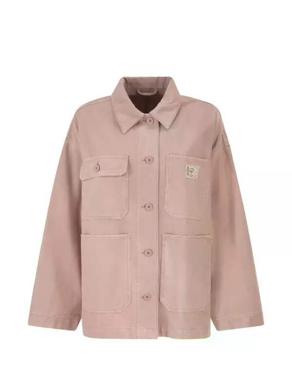 Max Mara Logo-patch Multi-pocket Jacket - Pink