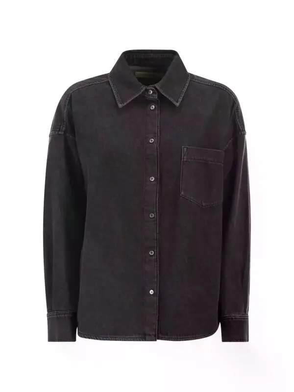 Max Mara Oversized Pocket Denim Shirt - Black