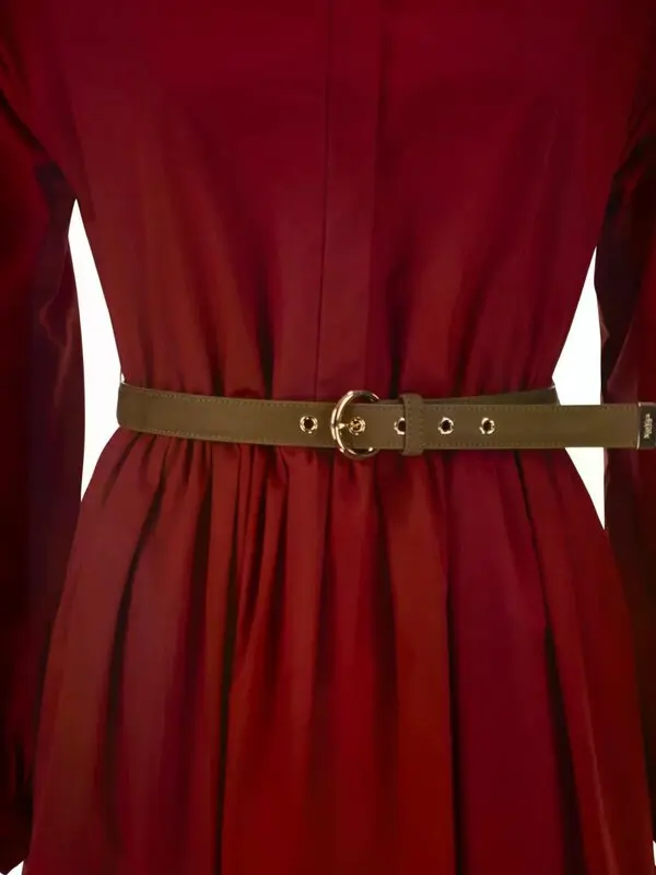 Max Mara Balloon-sleeve Pleated Cotton Midi Dress - Red