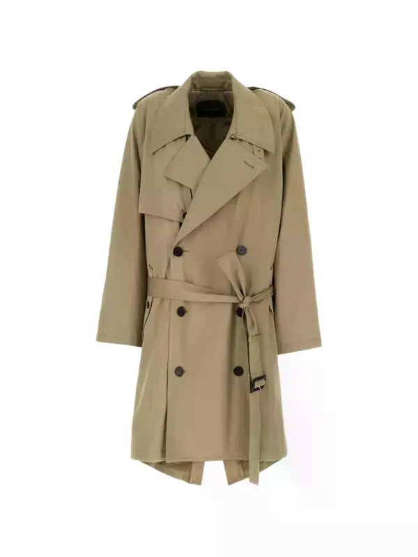 Balenciaga Gabardine Trench Coat - Neutrals