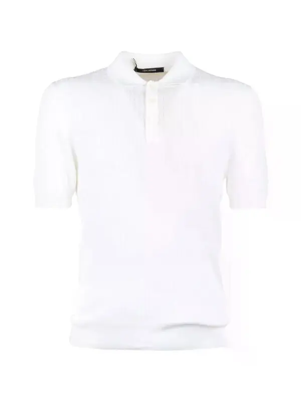 Tagliatore Textured Polo Shirt - White