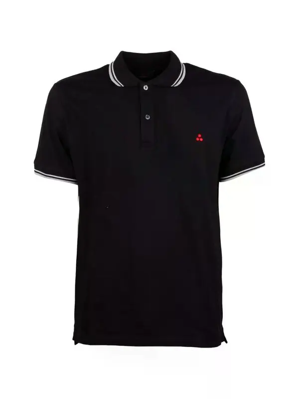 Peuterey Striped Trim Polo Shirt - Black