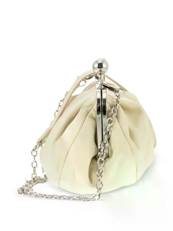 Max Mara Chain Leather Clutch - Neutrals